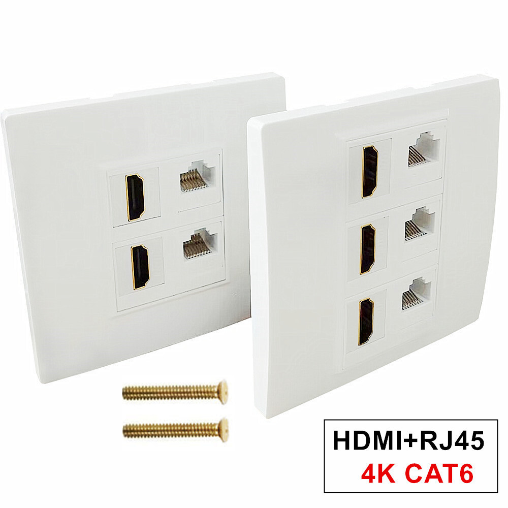 Buckle Solder-Free In-Line CAT6 Gigabit 4K HD Cable HDMI Socket Type 86 ...