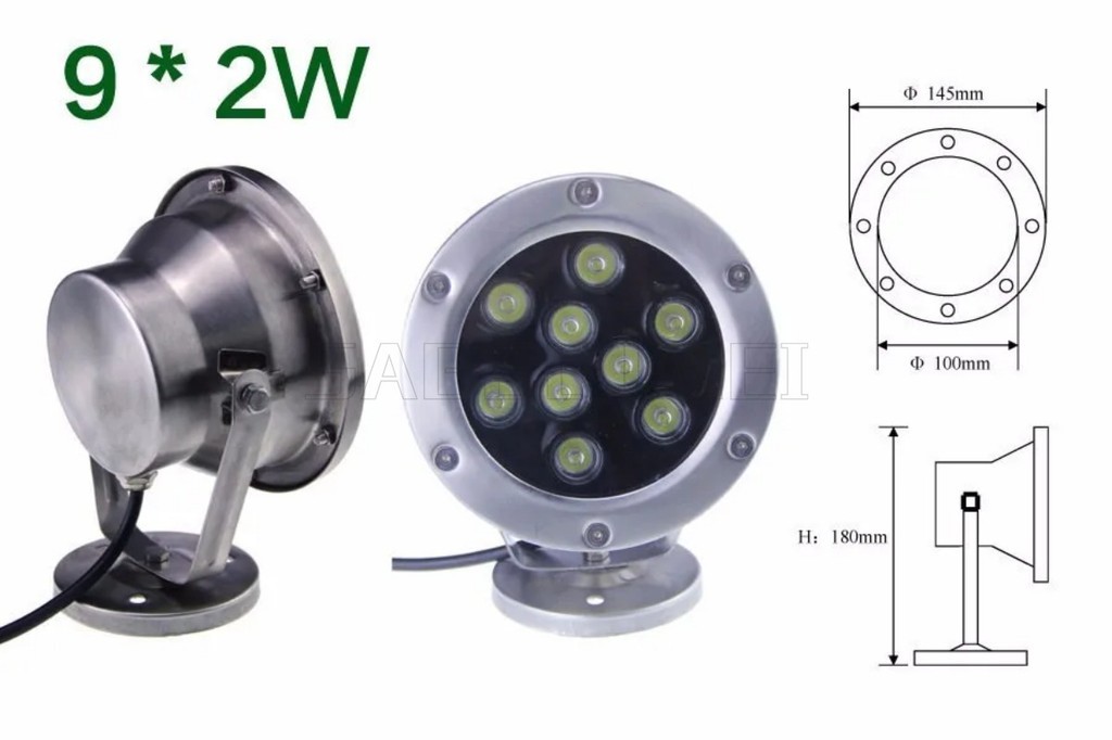 LED AC/DC12/24V Underwater Aquarium Pool Fish Tank RGB Spot Light Outdoor Lamp 6W/12W/18W/24W ...
