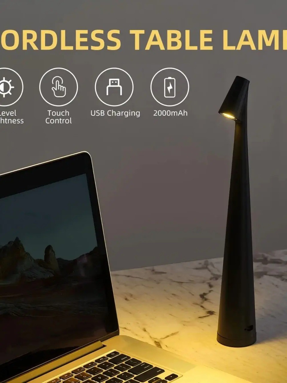 Tri Color Dimming Luxury Reading Desk Lamp, Rechargeable Bedroom ...