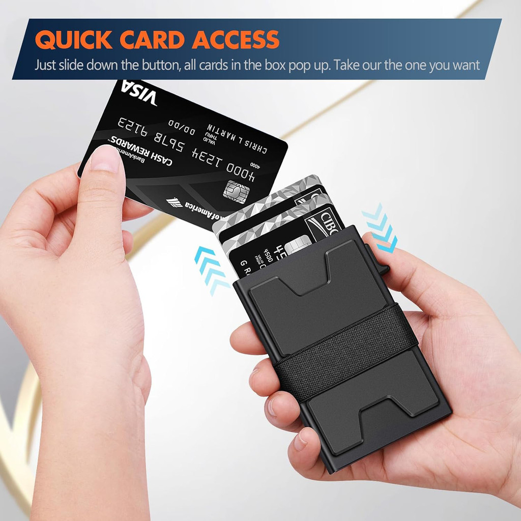 Aluminum Metal Card Holder Wallet-RFID Blocking Pop Up Minimalist ...