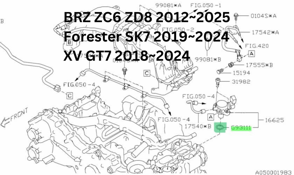 Genuine Subaru O Ring High Pressure Fuel Pump (1pc) 806931110 BRZ XV ...