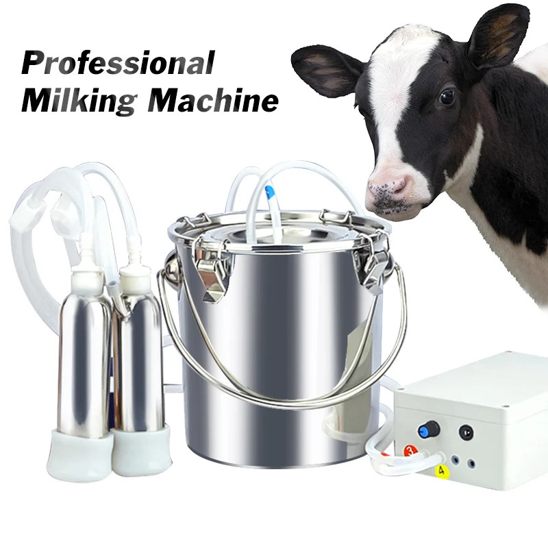 Electric Milking Machine Goat Sheep Cow Milker Bucket Vacuum Pump ...