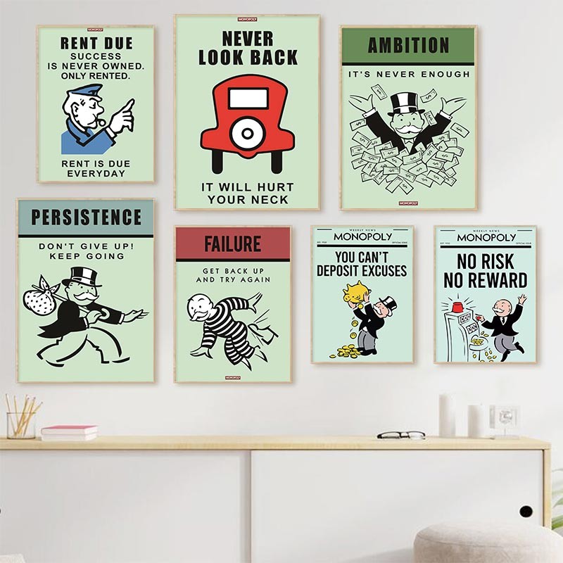 Monopoly Millionaire Dollar Poster Cartoon Character Inspirational ...