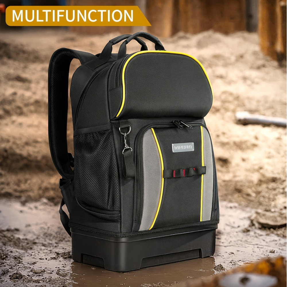 Winhunt Heavy Duty High Quality Tool Backpack with Big Plastic Bottom ...