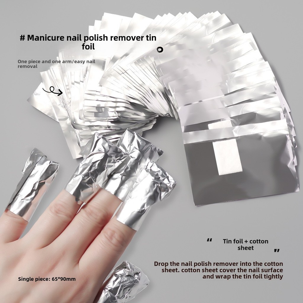 Tin foil for nail removal, aluminum foil for nail removal, with cotton ...