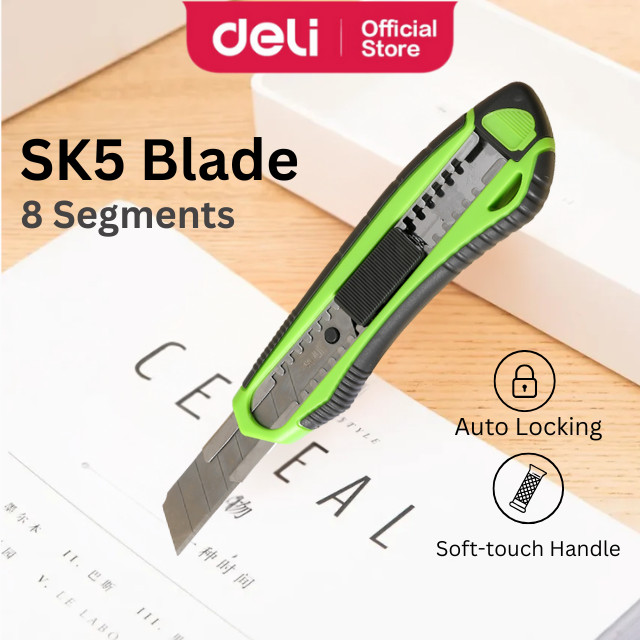 Deli Heavy Duty Utility Knife SK5/2 Steel Blade Snap-Off Tail Breaker ...
