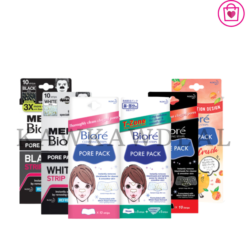 Biore Blackhead Removal Cleansing Strips Pore Nose Pack Men Citrus ...