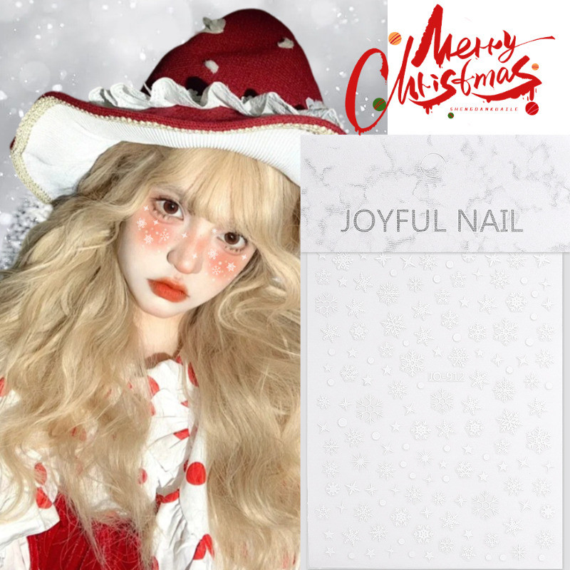 Christmas White Snowflake Face Stickers - Festival Body Art Decoration ...