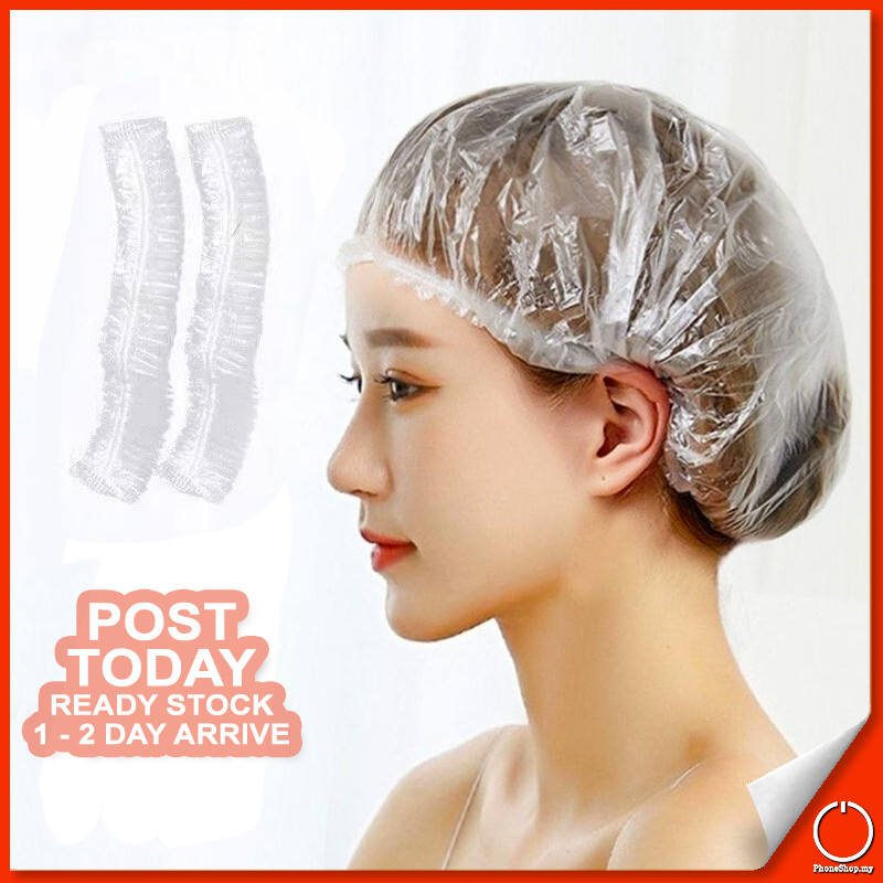 𝐌𝐎𝐈𝐒𝐓𝐔𝐑𝐄 𝐁𝐀𝐑𝐑𝐈𝐄𝐑 100pcs/pack Disposable Shower Cap Waterproof Bath ...