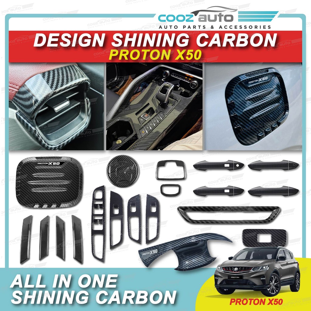 Proton X50 Shining Carbon Car Steering Door Bowl Handle Switch Fuel ...