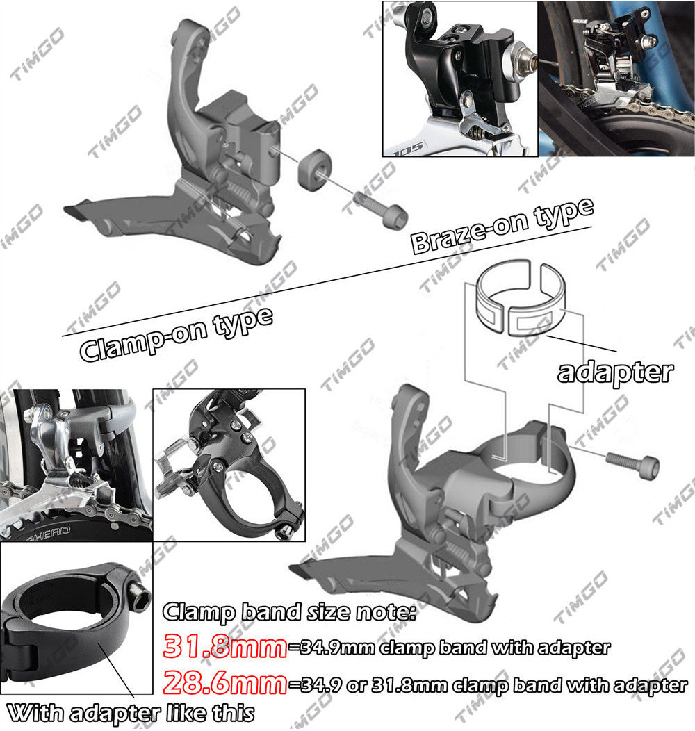 Shimano Deore XT FD-M760A 3x9 Speed MTB Bike Front Derailleur Dual Pull ...