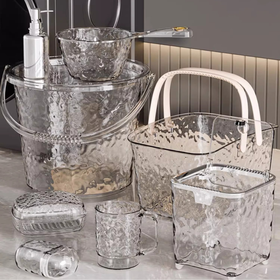 Plastic Bucket with Lid and Transparent Handle, 14L Capacity ...