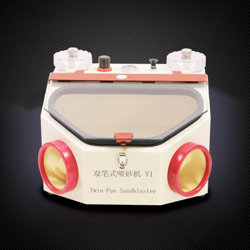Electric Twin-Pen Blasting Unit Dental Lab Dual-pen Metal Sandblast ...