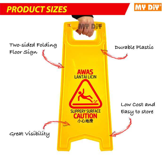 SIGN BOARD STAND FOR SLIPPERY SURFACE WET FLOOR CAUTION SIGN BOARD / NO ...