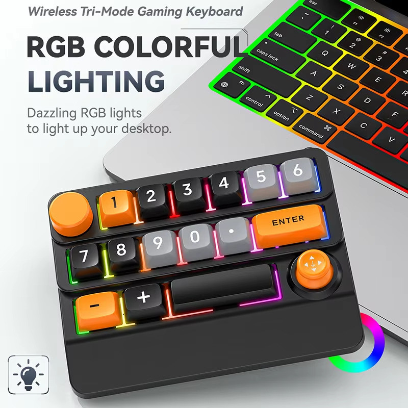 BOW Tri-Mode Programmable Gaming Keyboard Bluetooth Mechanical Keyboard ...