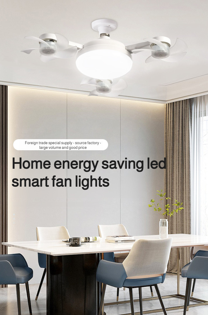 4-in-1 E27 LED Ceiling Fan Light | 4-Motor Fan With Light + Quiet Fan ...
