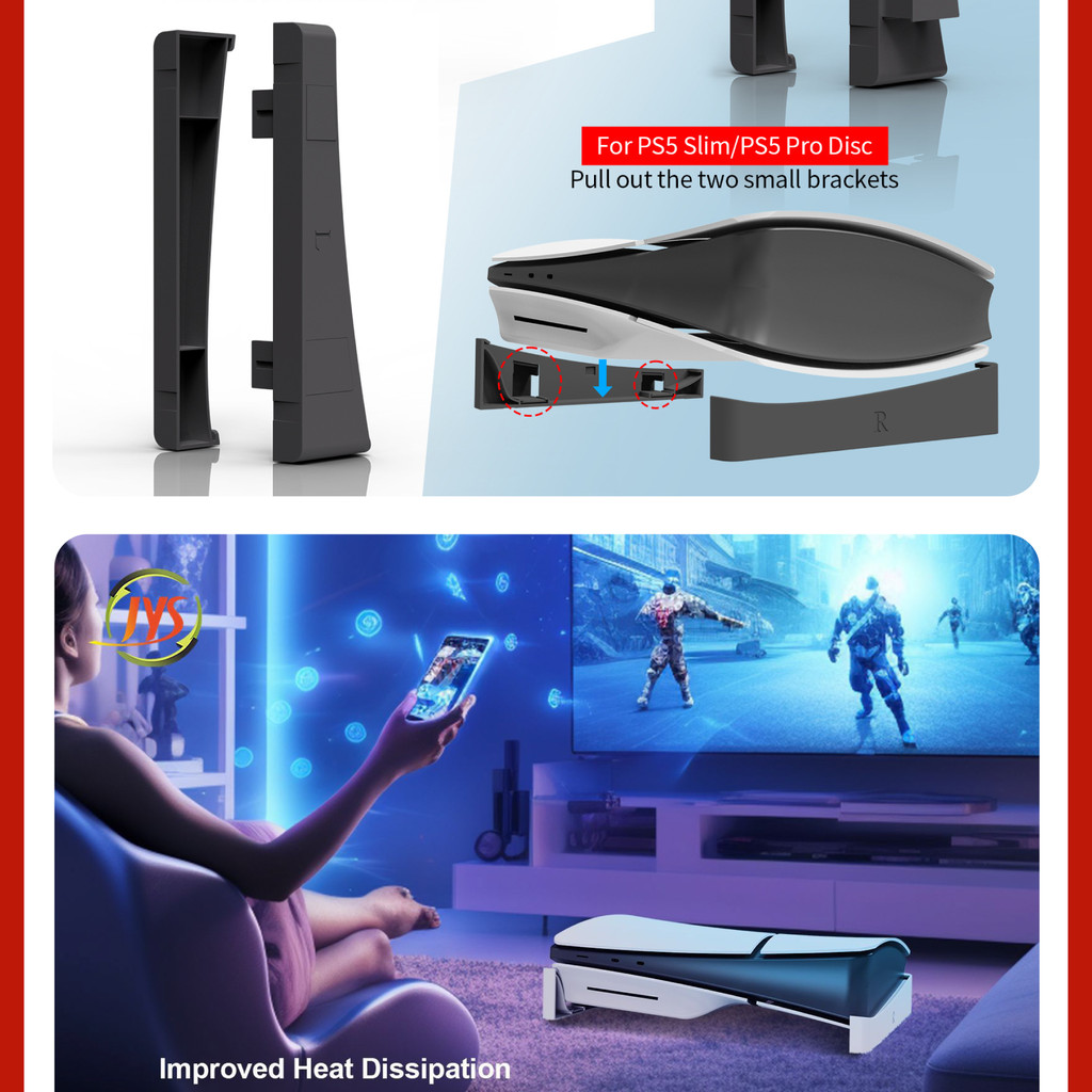 JYS PS5 SLIM FAT PRO Horizontal Stand PS5 Digital & Disc Version ...