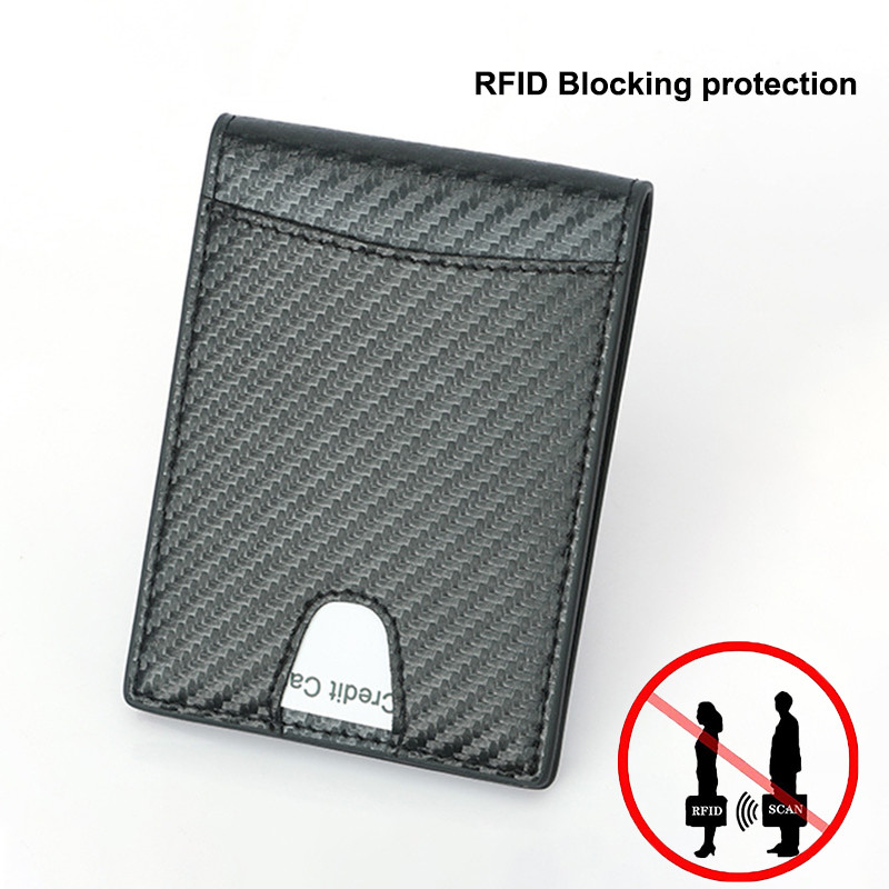 Men's Carbon Fiber Texture RFID Blocking Wallet (Black) | Shopee Malaysia