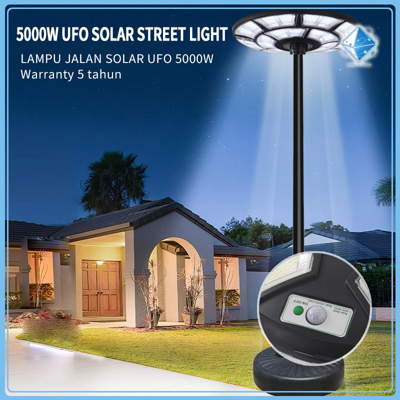 5000W IP67 Motion Sensor UFO Solar Street Light Outdoor lighting Lampu Solar Waterproof Garden ...