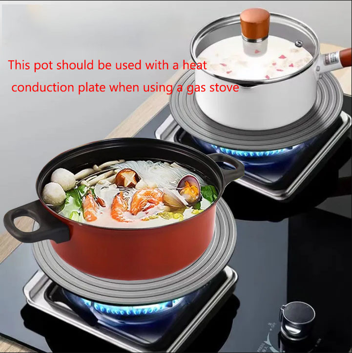 3Pc carbon steel non-stick cookware set, pot, bowl, ladles, dishwasher ...