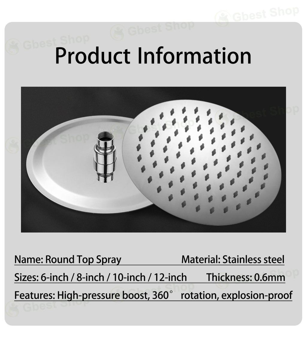 304 Rainfall Shower Head water 360 degree big Rain Shower Set Shower ...