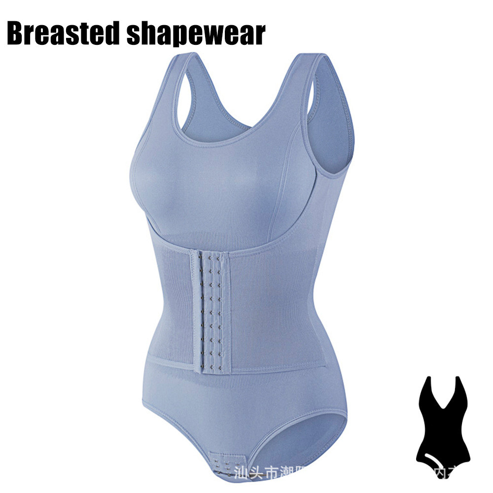 Plus Size Enhanced Version Breasted Corset Jumpsuit Hip-lift and belly ...