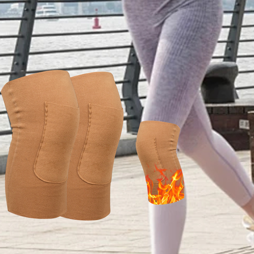 1 Pair Winter Velvet Knee Pad with Pocket - Cold-proof Winter Leg ...