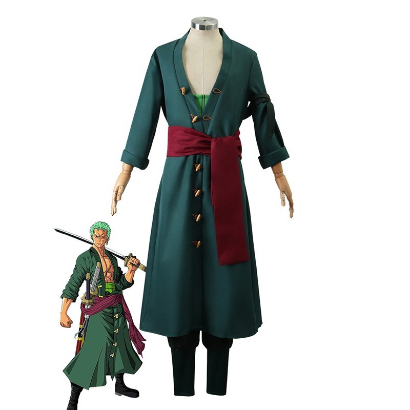ZST Roronoa Zoro 2nd Cosplay Costume Outfits Kimono Robe Cloak Cape ...