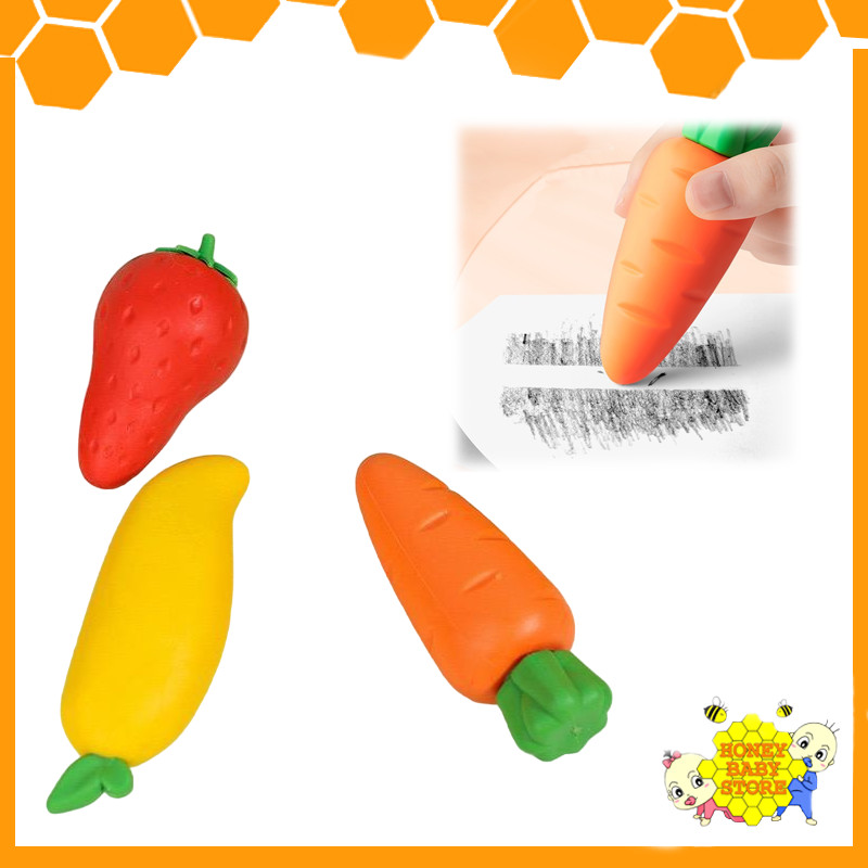 Kids Creative Fruit Shaped Cartoon Eraser Stationery Fruit Design Big ...