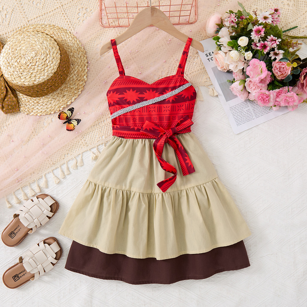2025 New Girls Anna Snow White Princess Dresses Children's Summer Strap ...
