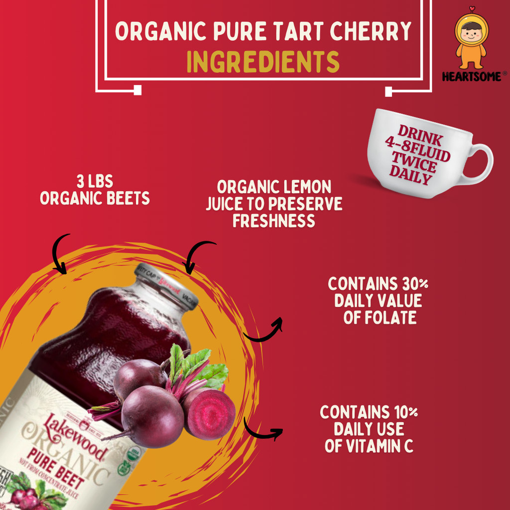LAKEWOOD ORGANIC PURE BEETROOT JUICE [32OZ][946ML][RADIANT][HEARTSOME ...