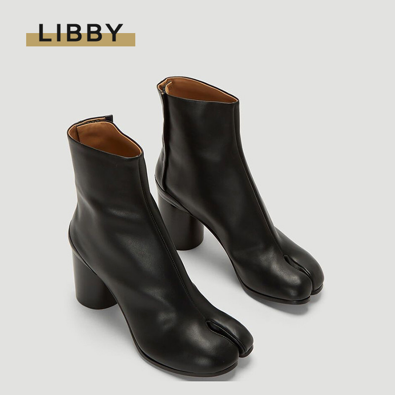 2024 Brand Design Tabi Boots Split Toe Thick High Heel Women's Boots ...