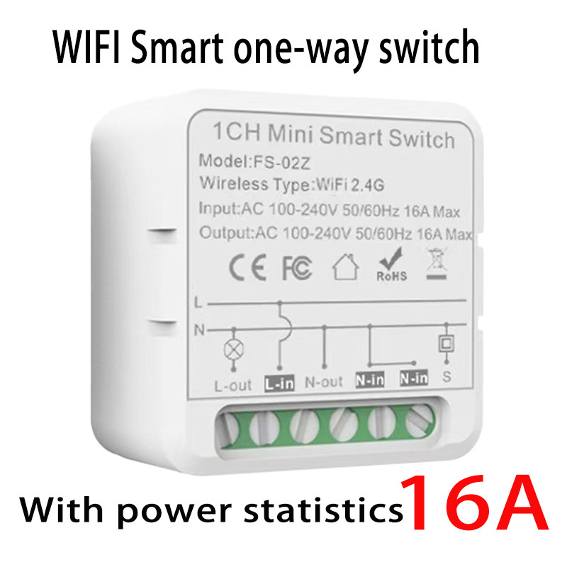 Wifi Switch Smart Tuya 16A Mini Curtain Dimmer breaker Support Smart ...