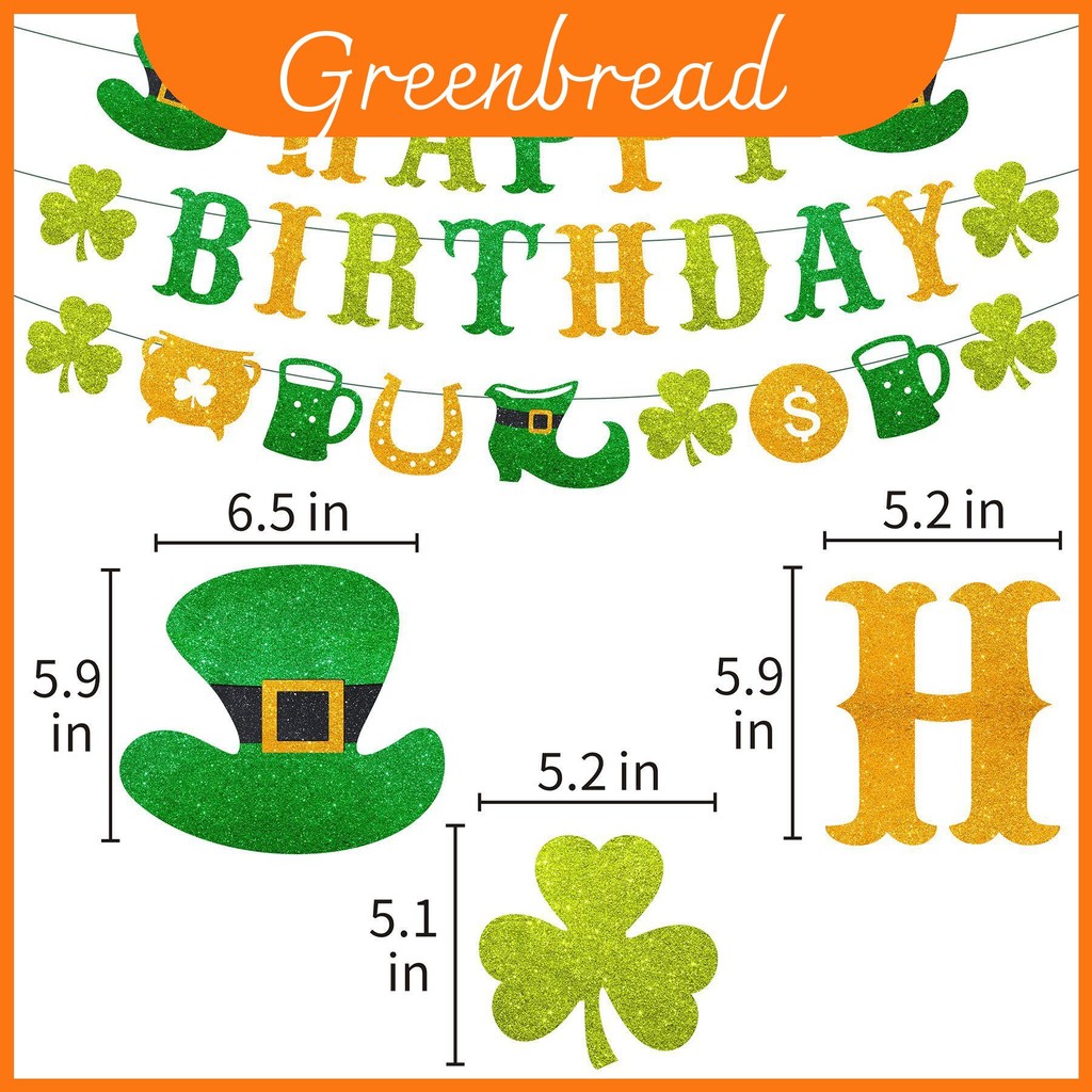 Irish Green Sparkling Theme Party Decorations – Topper Cake Banner ...