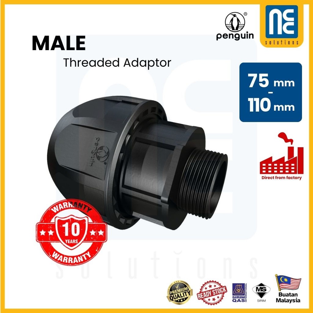PN16 HDPE Compression Poly Pipe Connector Poly Pipe Fitting Poly Fitting SIRIM Male Threaded ...
