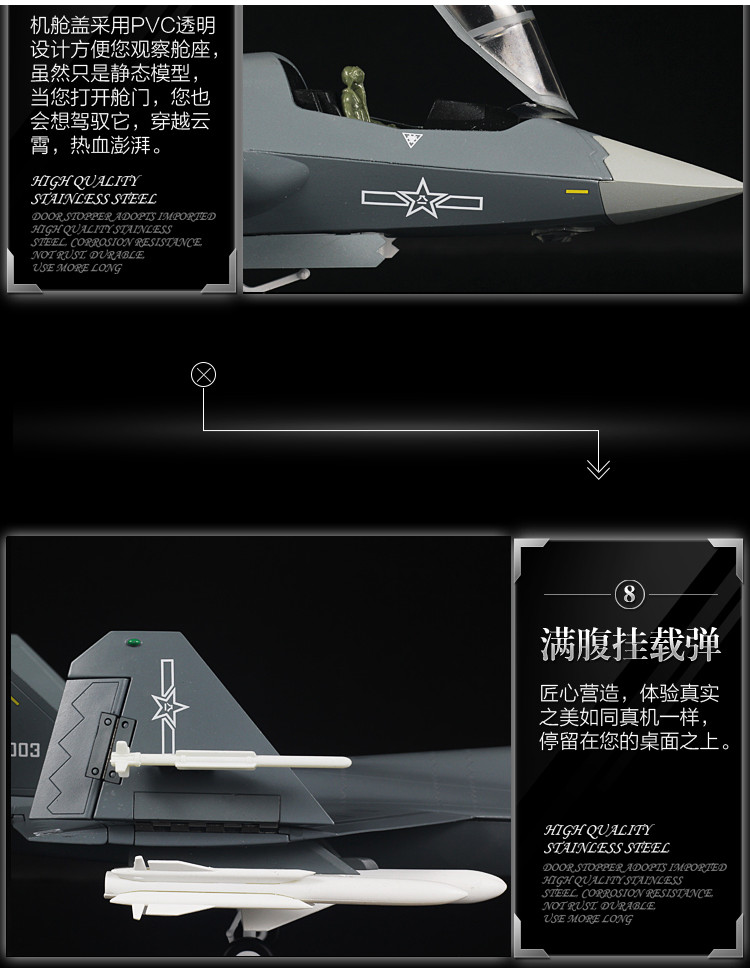 1: 48 J-35A Simulation Alloy Stealth Fighter j35 Carrier Aircraft Model ...