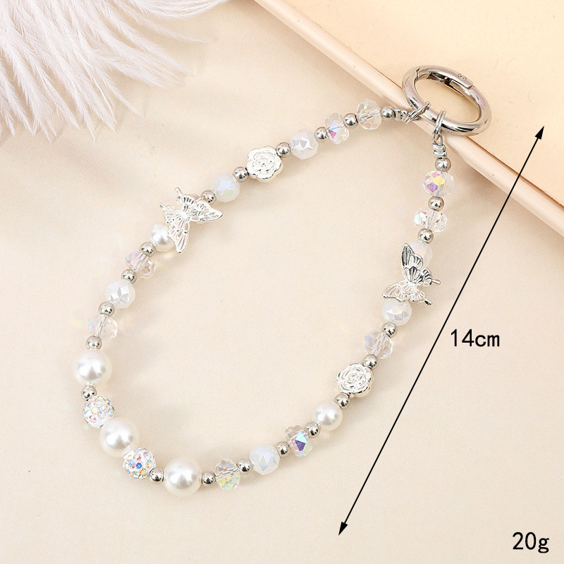 Crystal butterfly beaded mobile phone chain,lanyard phone、phone ...