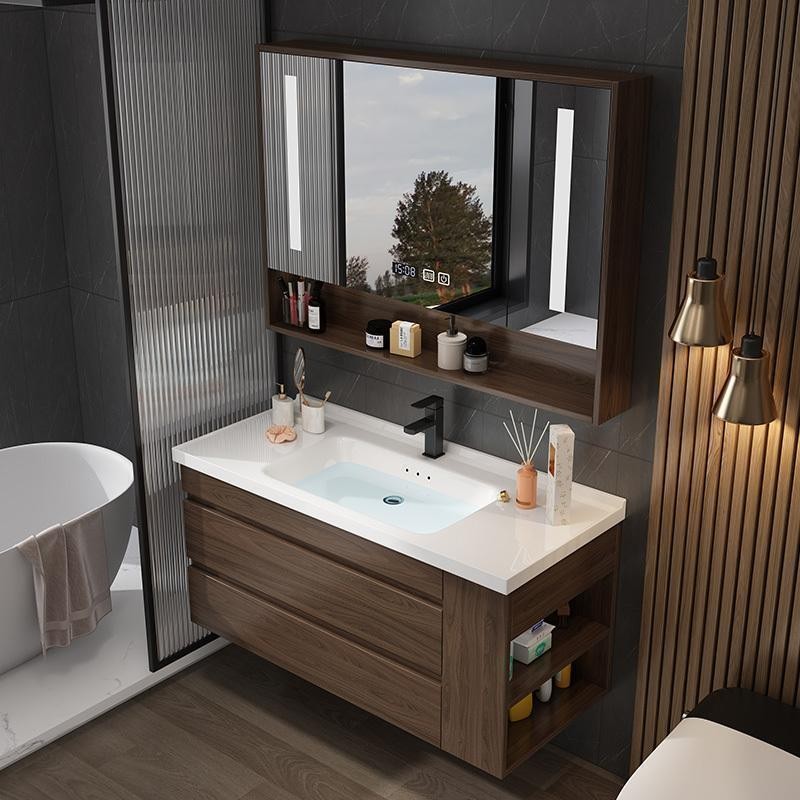 New Chinese Style Solid Wood Ceramic Bathroom Cabinet With Intelligent ...