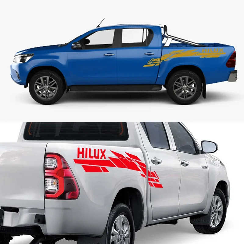 2pcs for Toyota Hilux Vigo Revo Rocco Trunk Side Graplash Plass Pickup ...