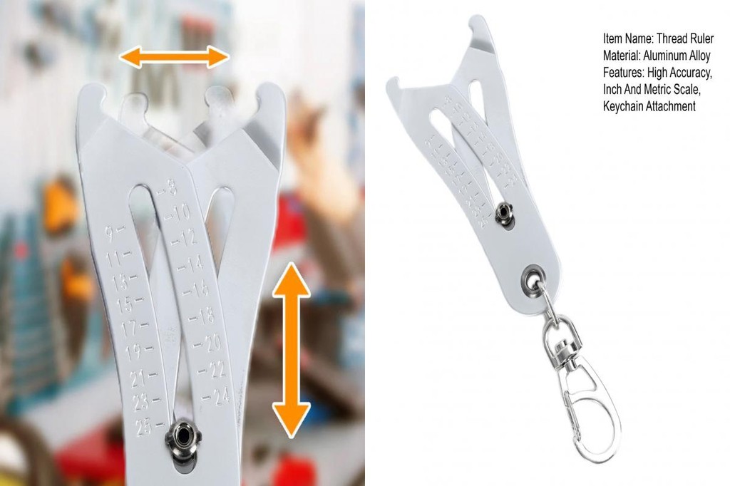 Precision Thread Ruler Keychain Portable Metric Thread Ruler Handy ...