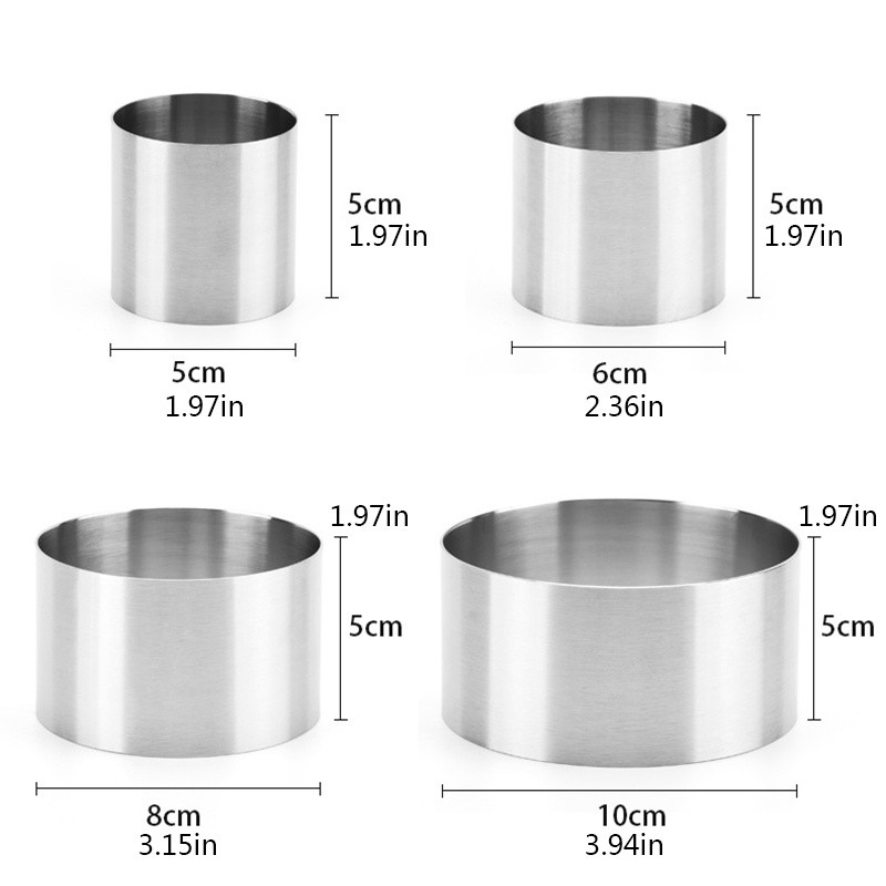 Round Shape Mousse Ring Cake Mold Stainless Steel Cheese Baking Tools ...