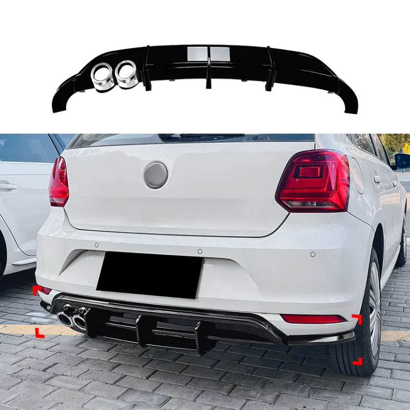 For Volkswagen VW Polo MK5 6R/ 2013 -2018 Year ABS Rear Bumper Diffuser ...