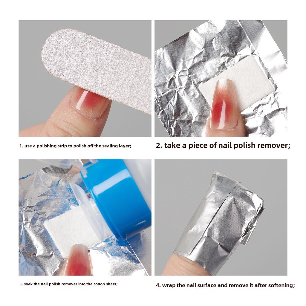Tin foil for nail removal, aluminum foil for nail removal, with cotton ...