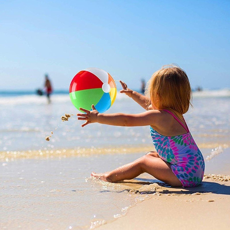 1pcs 30 CM Rainbow Color Inflatable Beach Ball Toy Swimming Pool Ball ...