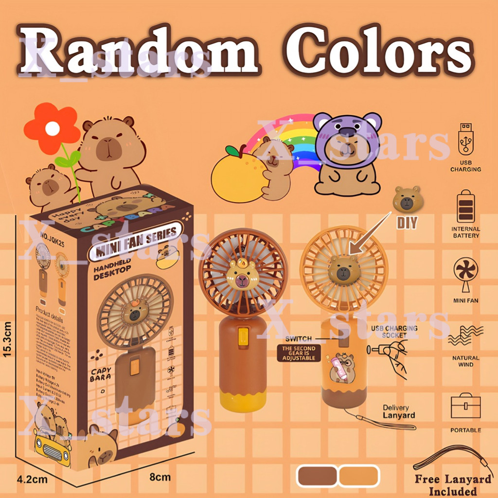 Capybara Kuromi Portable USB Mini Fan Melody Cinnamoroll Kipas Mini ...