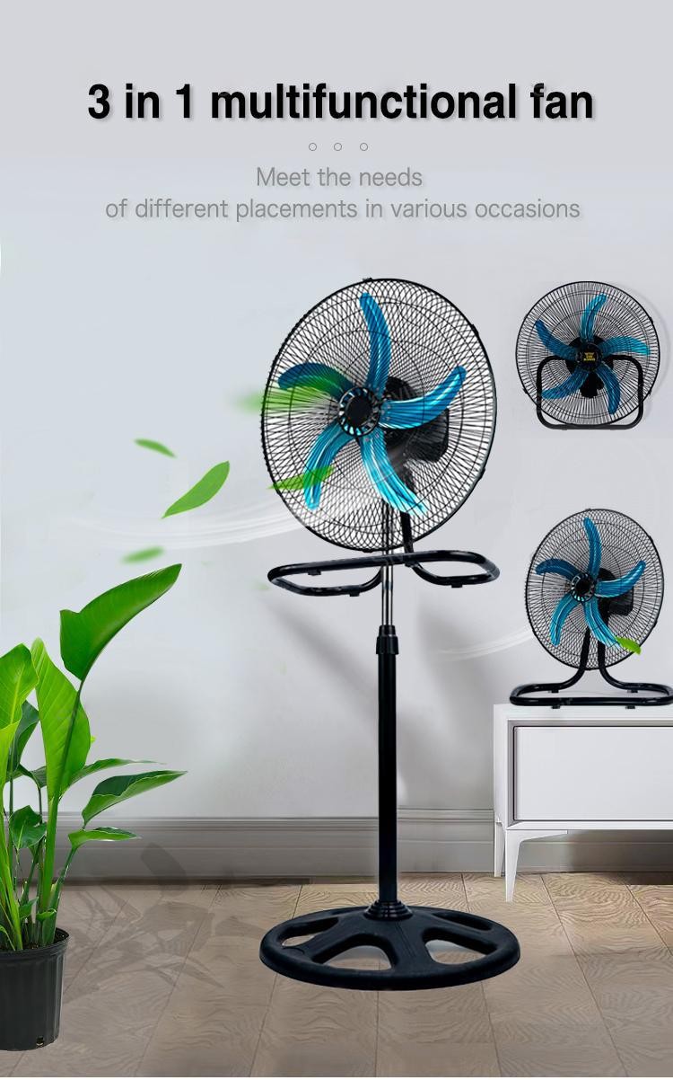 Stand fan FOOKSUNG kipas 3 in 1 industrial fan, 18 inches 5 blades ...