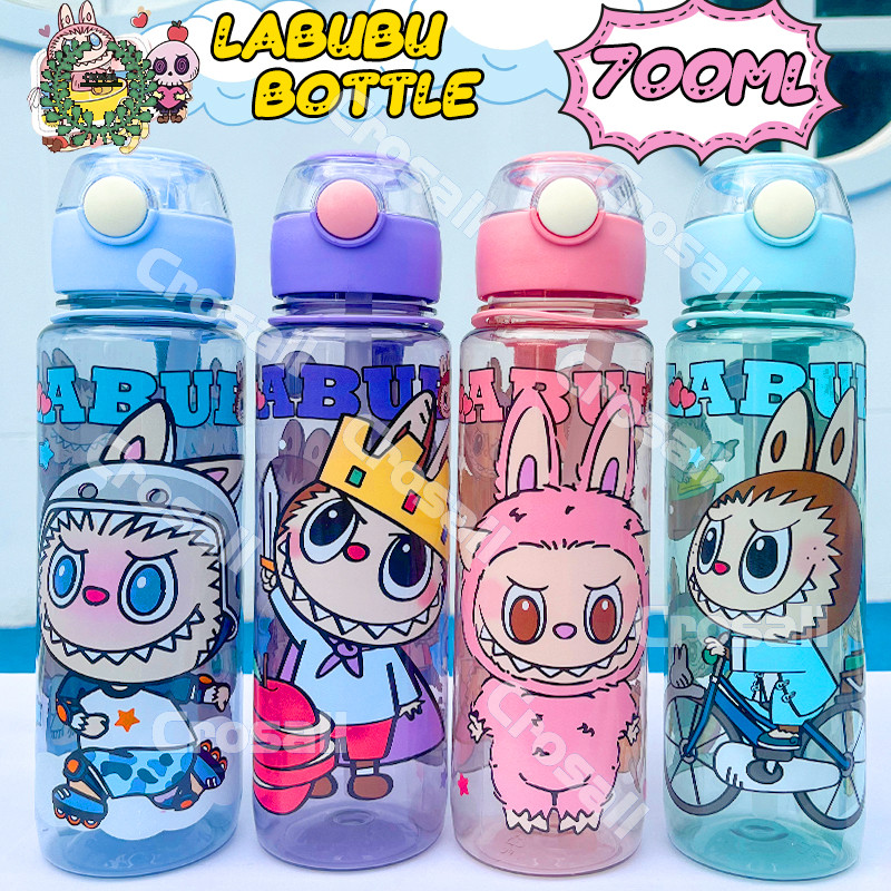 【Ready Stock】Labubu Kuromi Botol Air Water Bottle Kids Straw Bpa Free Botol Transparent Kawaii ...