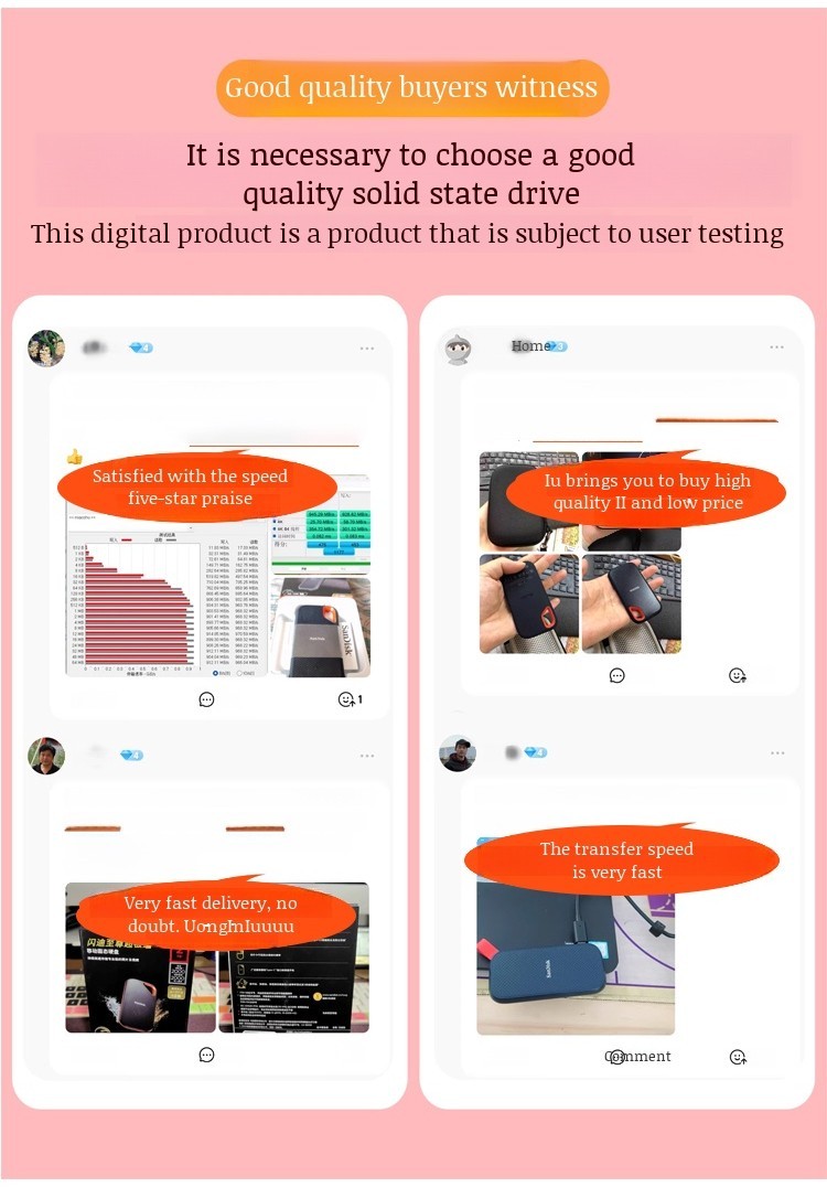 100% Authentic 【Large Capacity】High-speed solid-state mobile hard disk ...