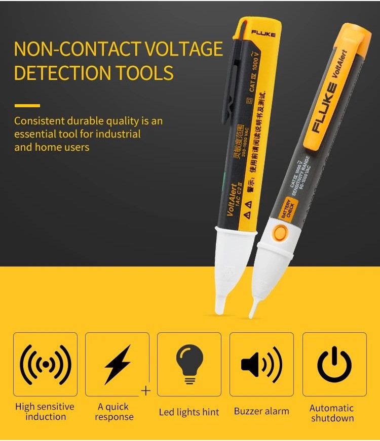 Fluke 1ac/2ac Non-Contact Test Pencil Volt Ac Non-Contact Voltage ...