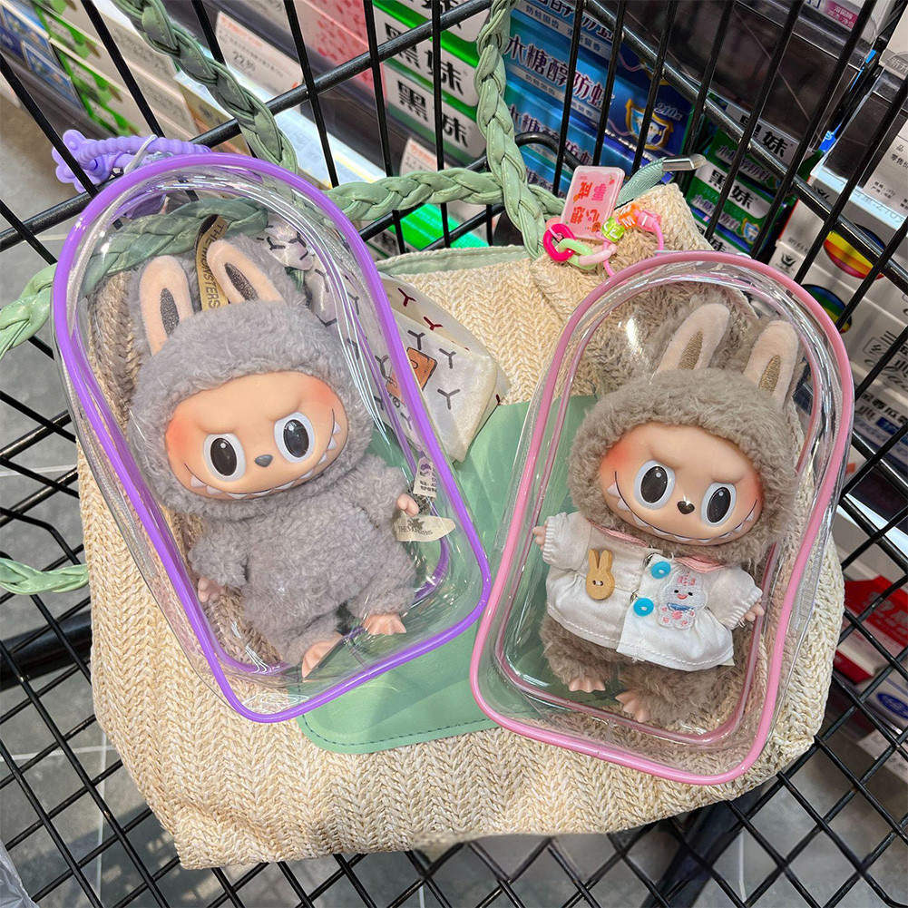 Labubu V2 V1 Transparent Protector Case Colorful Organizer Box Plush ...